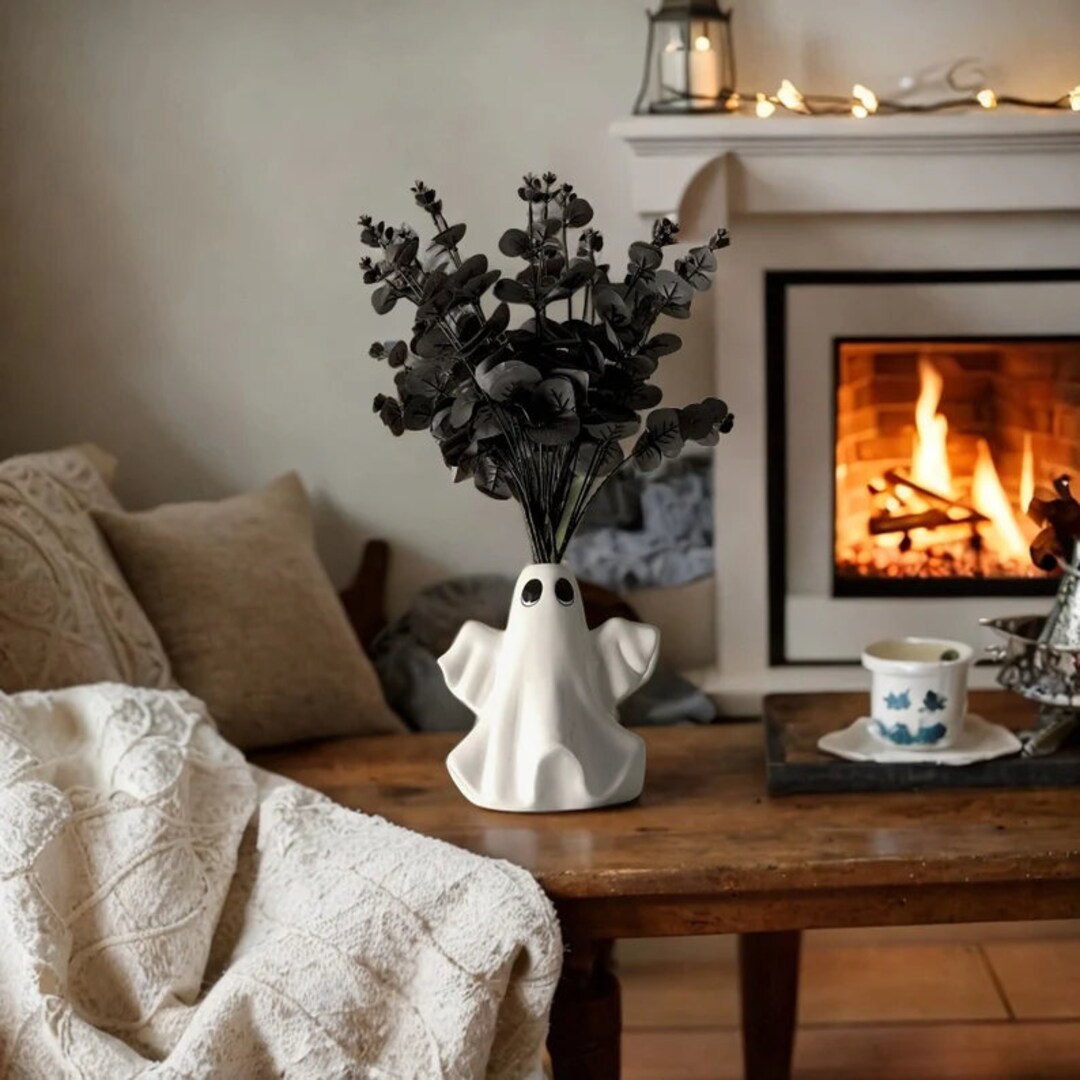 Ghost Ceramic Vase White Dried Flowers Vase Bud Vase - Etsy