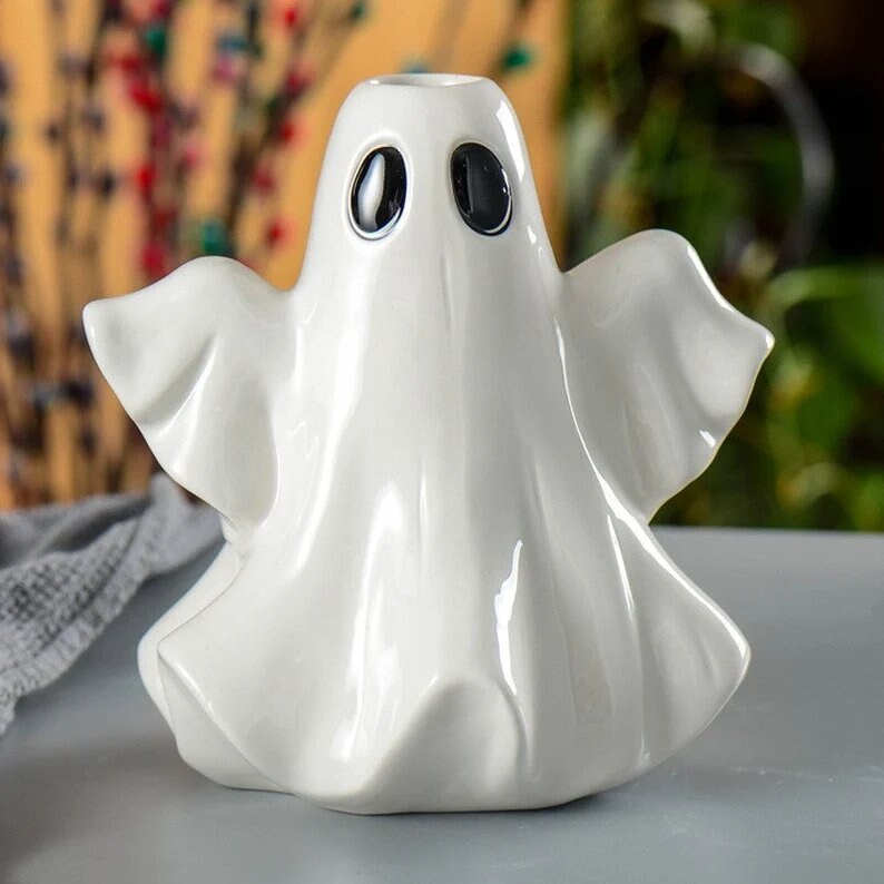 Ghost Ceramic Vase White Dried Flowers Vase Bud Vase - Etsy