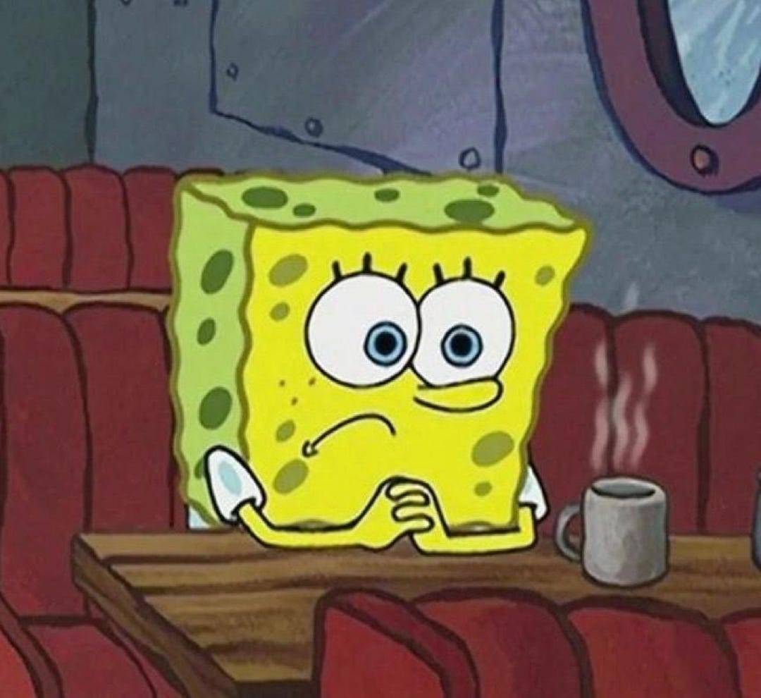 Spongebob Thinking Holographic Sticker or Magnet - Etsy