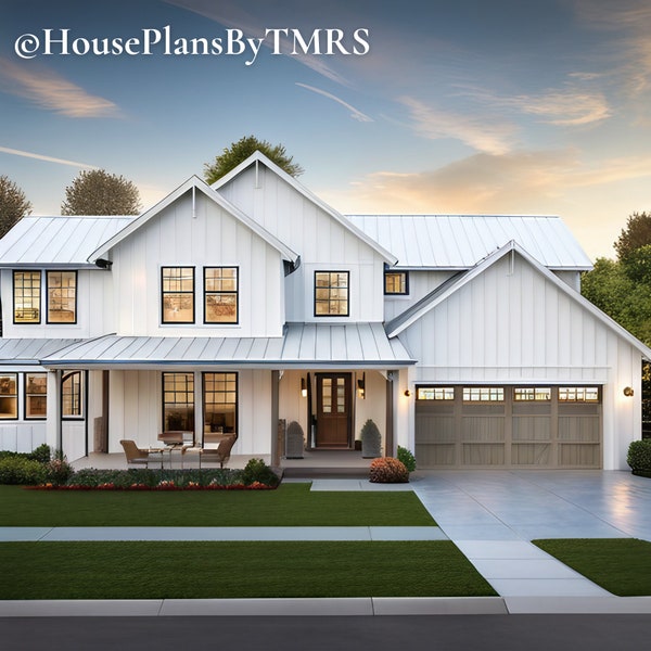 Modern Farmhouse Plans - Etsy