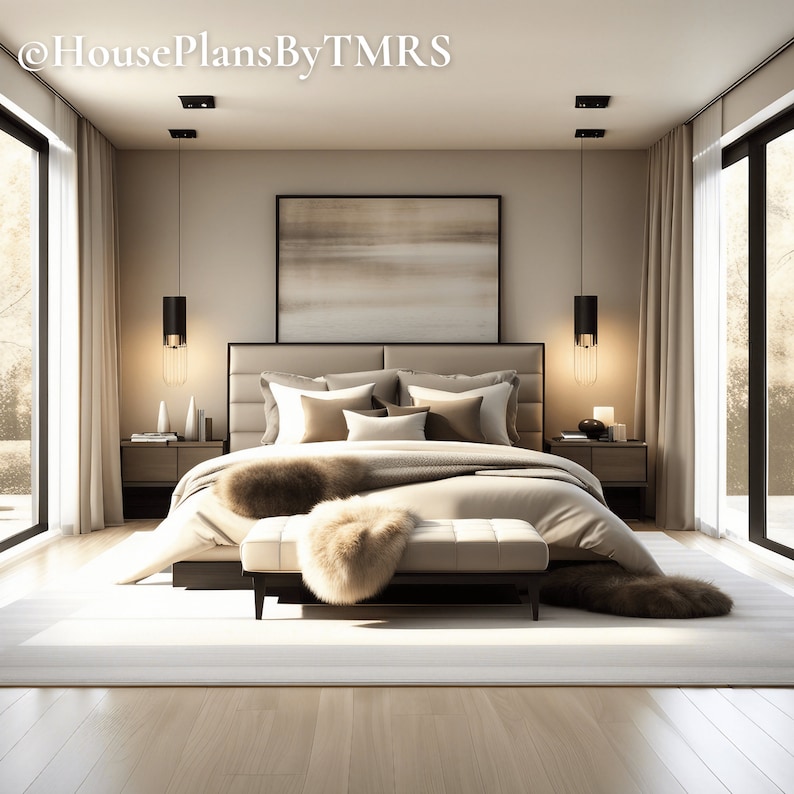 Plano de rancho moderno planos de planta de casas y - Etsy México