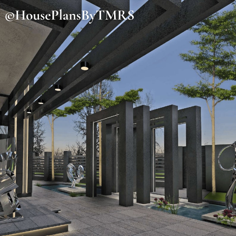 Modern Villa House Plans, DWG File Included, House Floor Plans, Modern ...