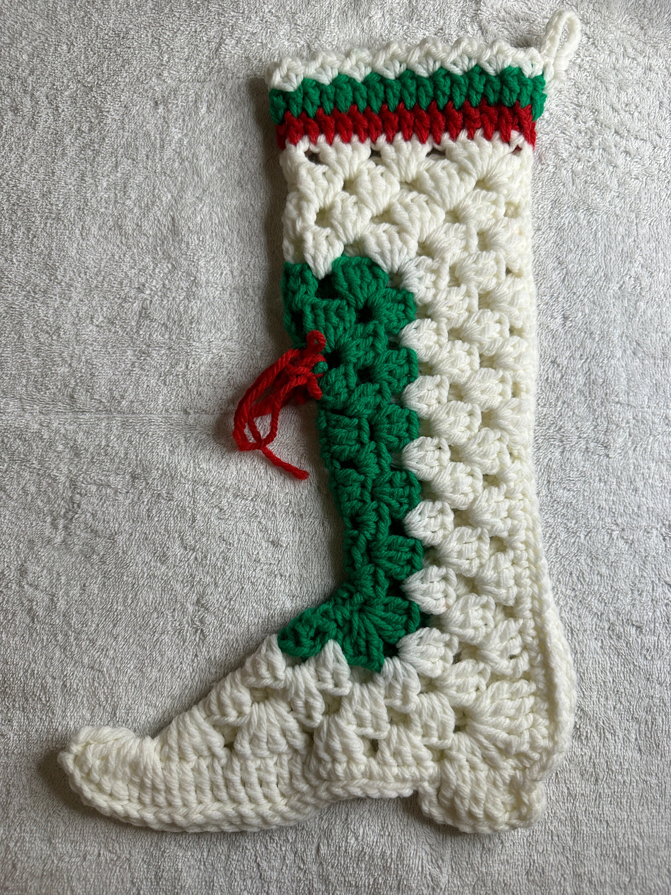 Crochet Cowboy Boot Christmas Stocking, White - Etsy