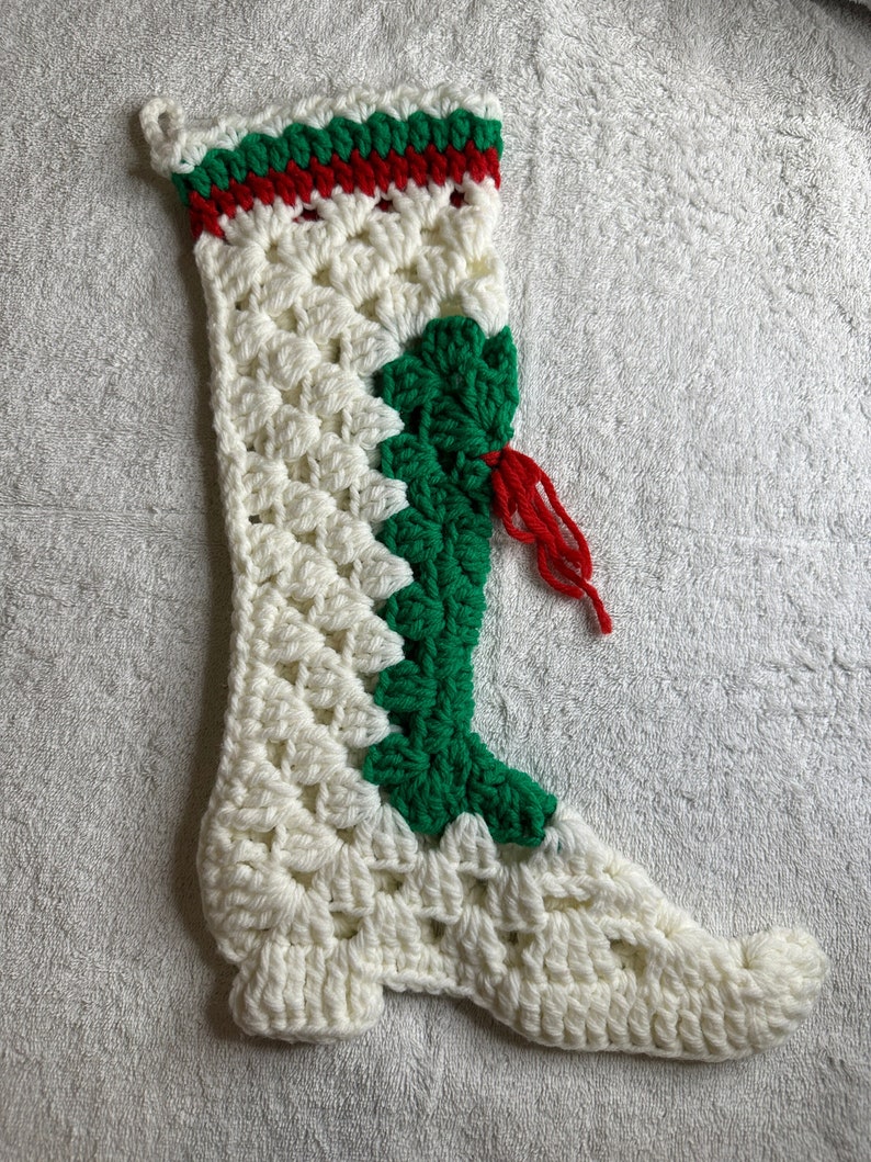 Crochet Cowboy Boot Christmas Stocking, White - Etsy