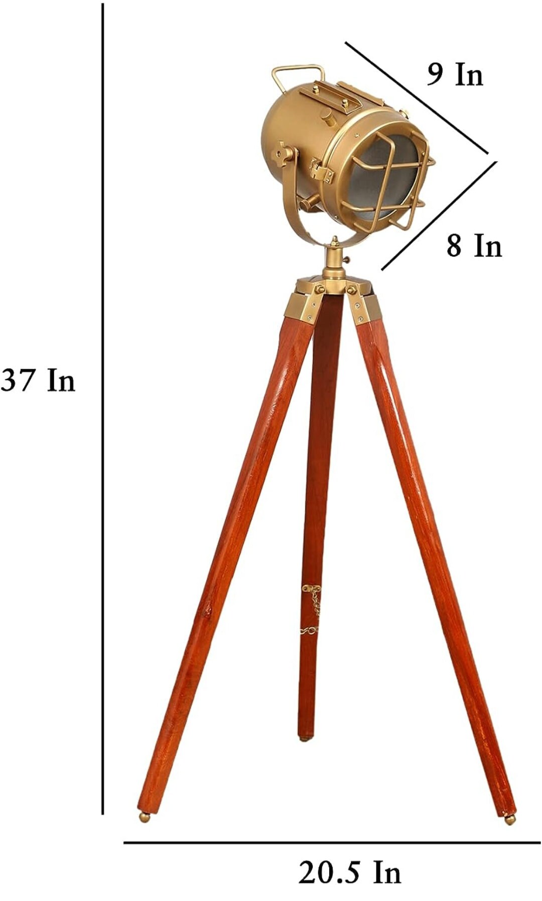 Mirabelle Wooden Tripod Spot Light Floor Lamp for Home, Living Rooms ...