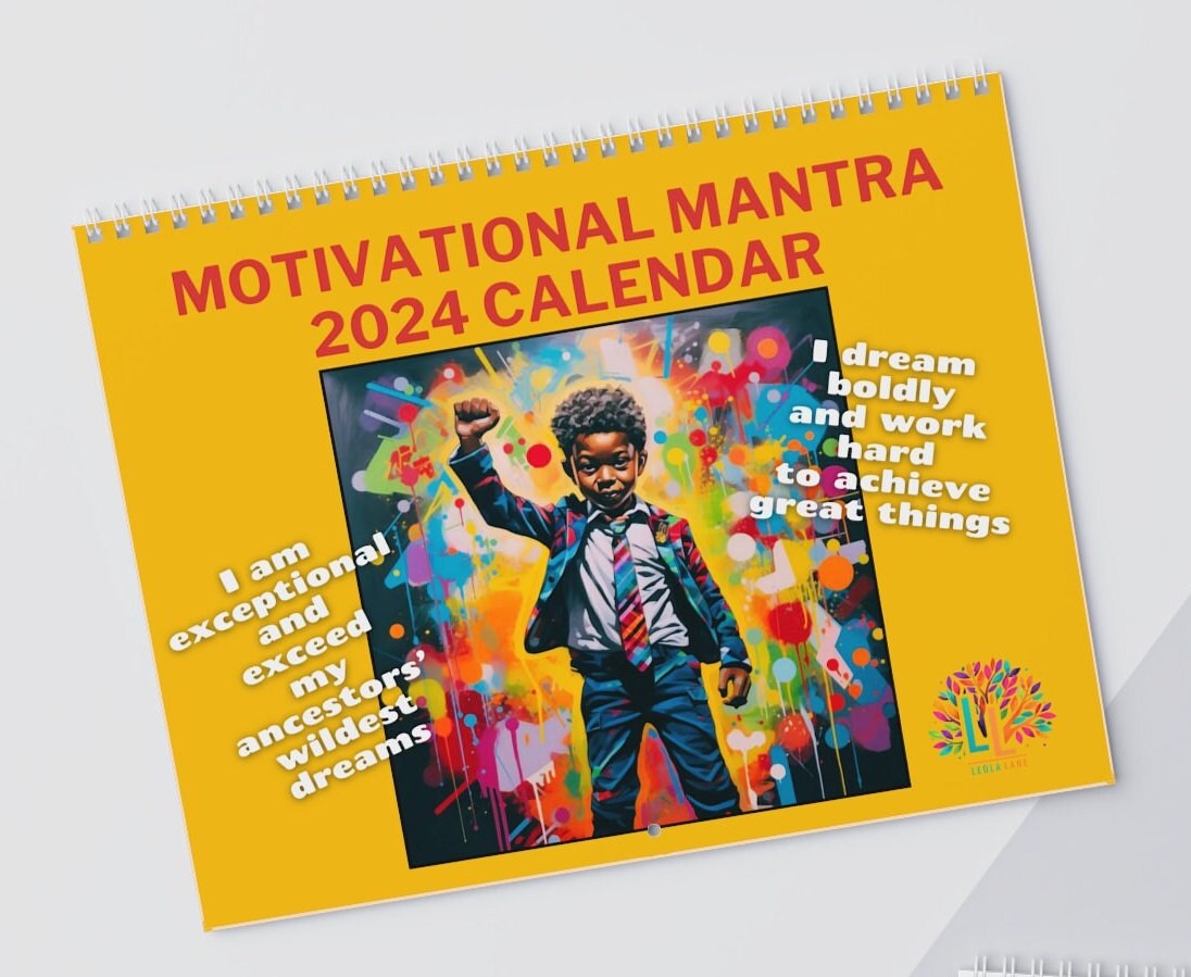 Motivational Mantra 2024 Wall Calendar African American Family, Kids - Etsy