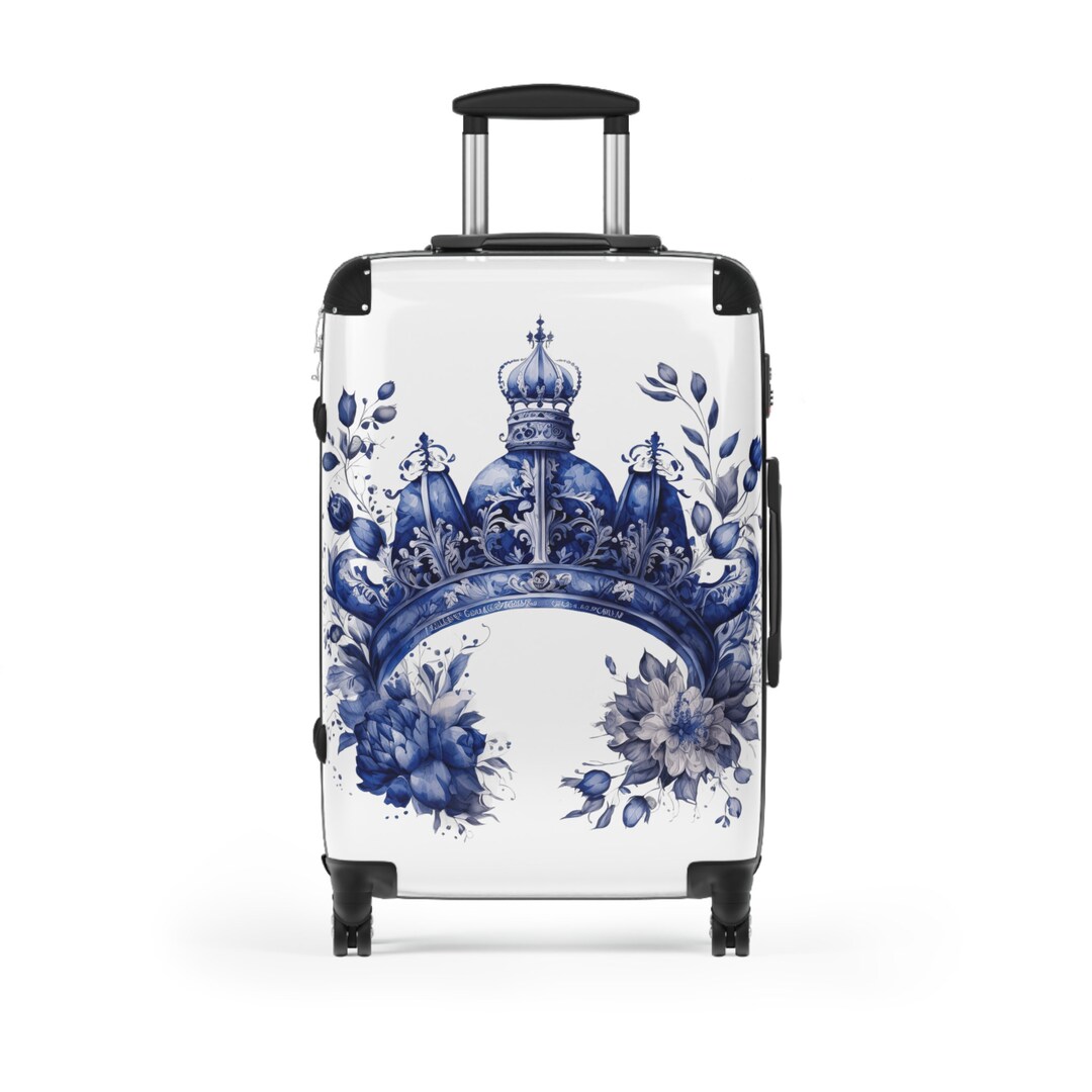 Pretty Crown Suitcase Aesthetic Suitcases Blue Crown Suitcases - Etsy