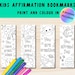 Set of 8 Coloring Positive Affirmation Bookmarks for Kids | Printable ...