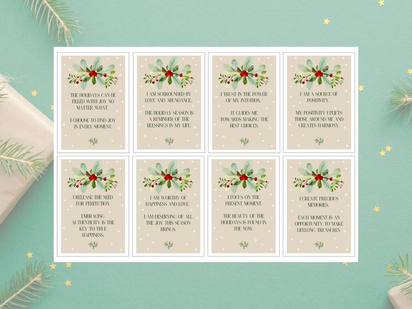 31 Printable Christmas Affirmation Cards | Holiday Affirmations ...