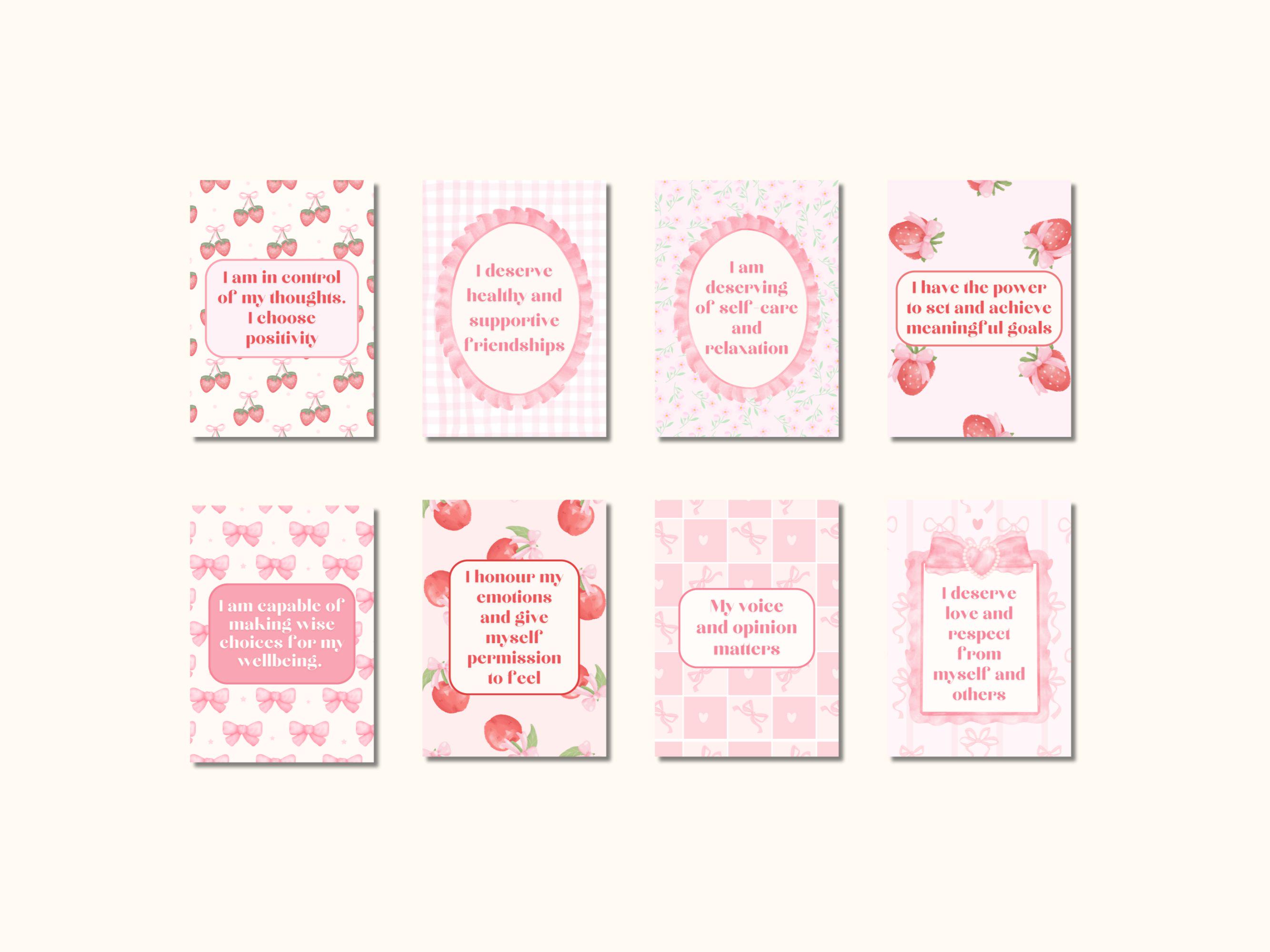 24 Printable Affirmation Cards for Tween/teen Girls | Coquette ...