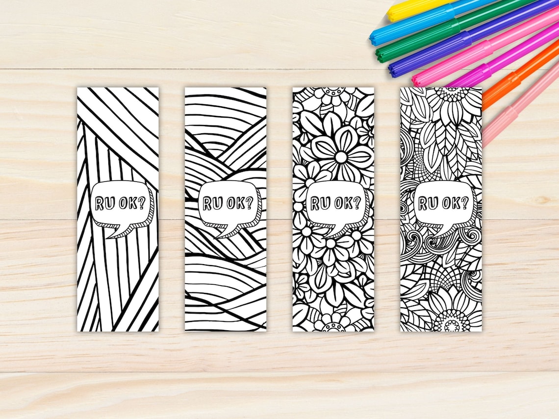 R U OK Day Colouring Bookmarks, RU OK Day Teacher's Resource, Mindful ...
