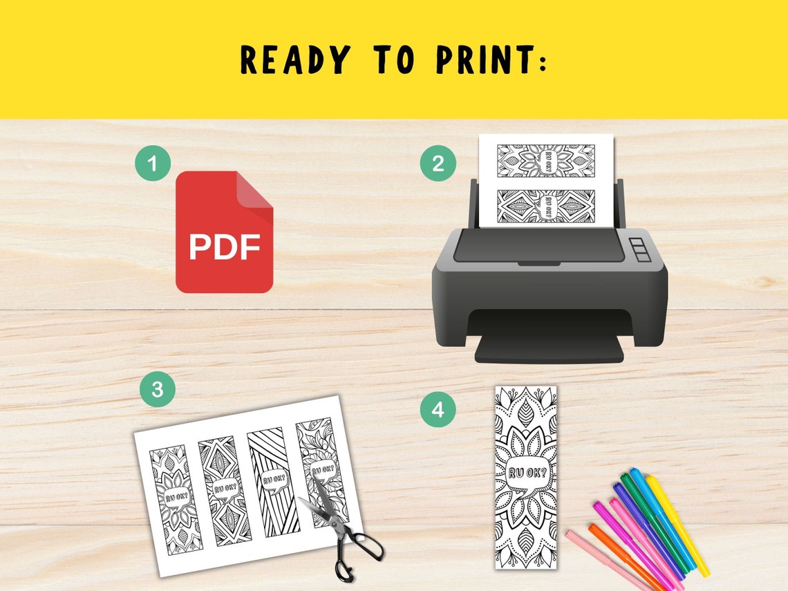 R U OK Day Colouring Bookmarks, RU OK Day Teacher's Resource, Mindful ...