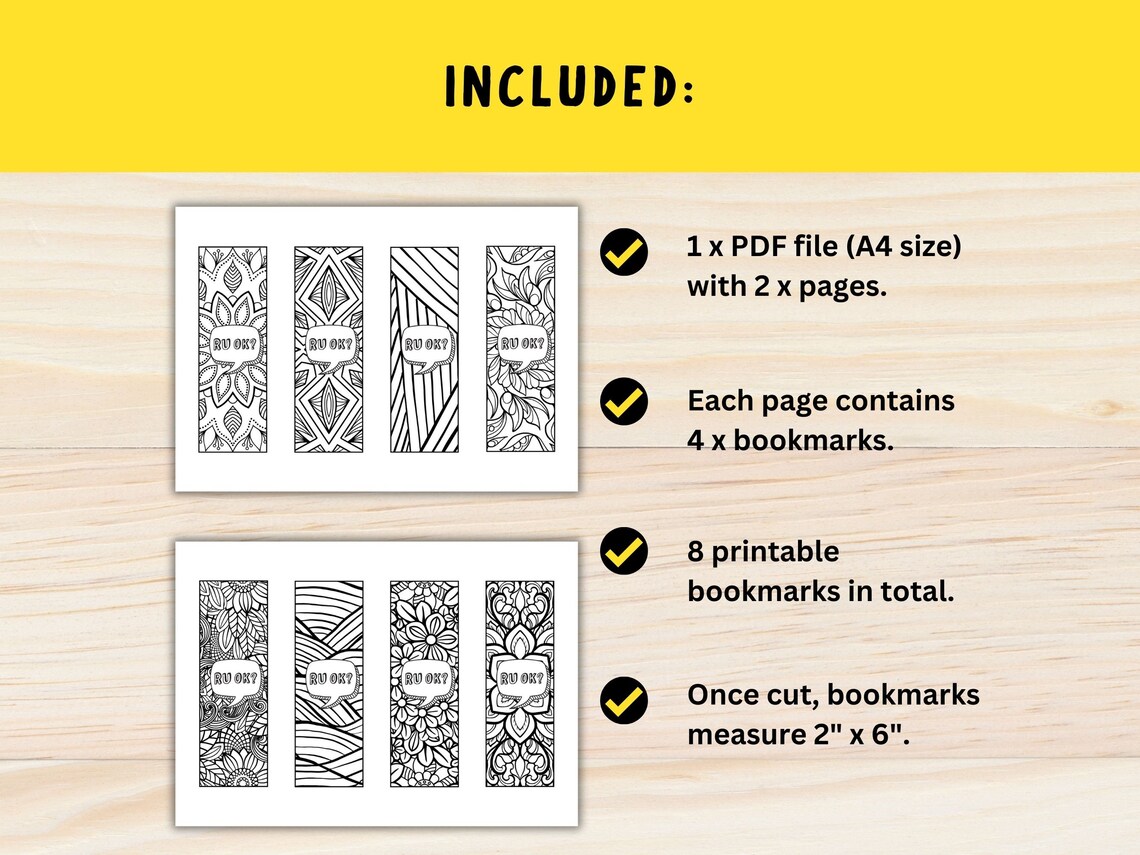 R U OK Day Colouring Bookmarks, RU OK Day Teacher's Resource, Mindful ...