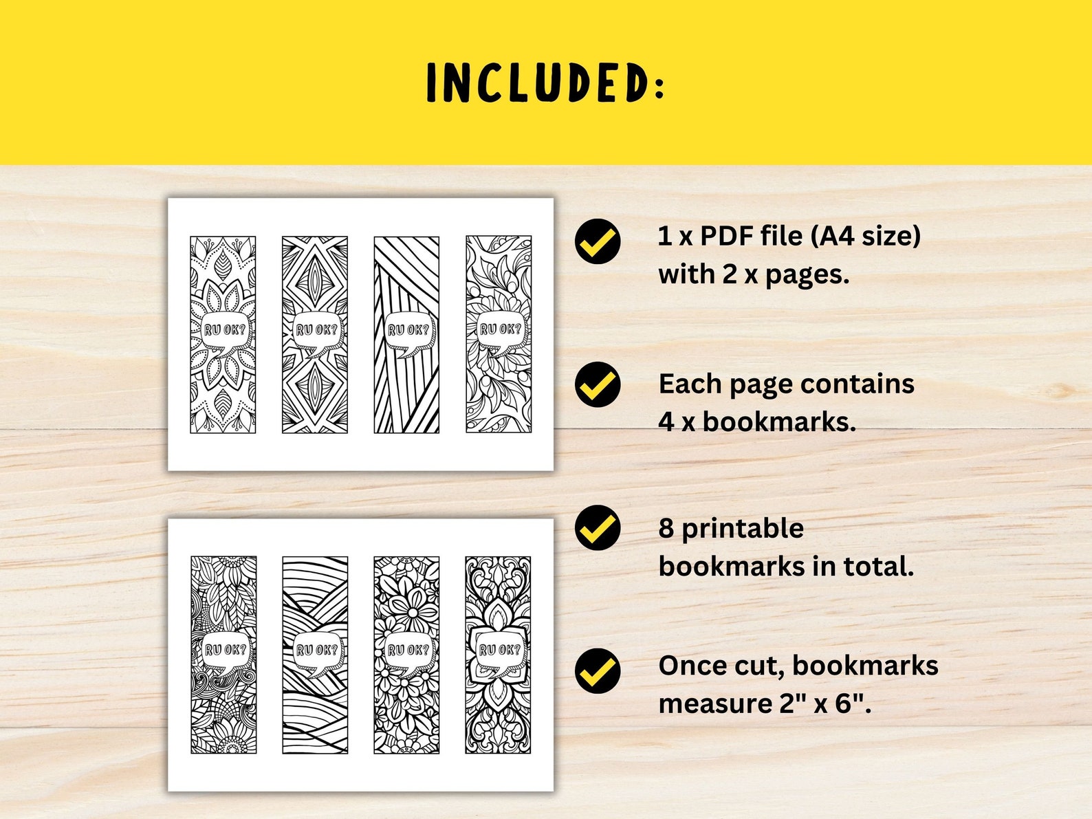 R U OK Day Colouring Bookmarks, RU OK Day Teacher's Resource, Mindful ...