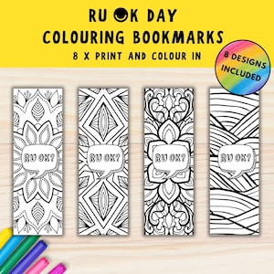 R U OK Day Colouring Bookmarks, RU OK Day Teacher's Resource, Mindful ...