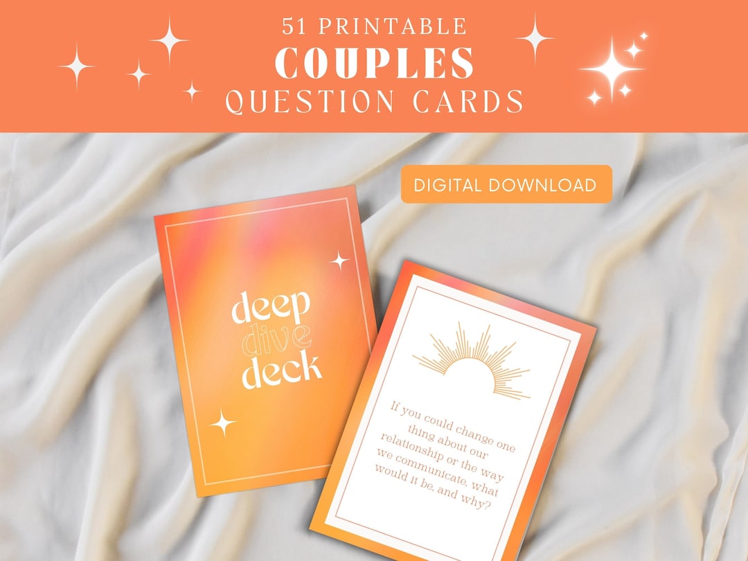 Printable Relationship Question Cards for Couples | Gifts for Couples ...