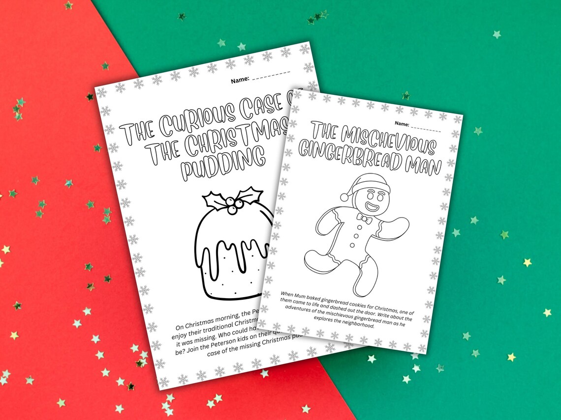 Printable Christmas Colouring Story Starters for Kids Christmas Writing ...