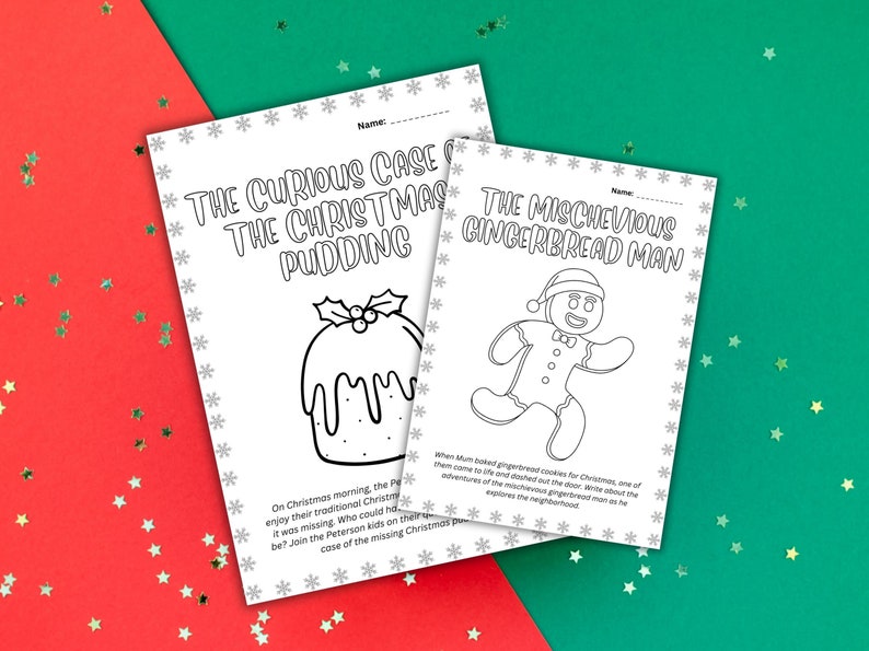 Printable Christmas Colouring Story Starters for Kids Christmas Writing ...