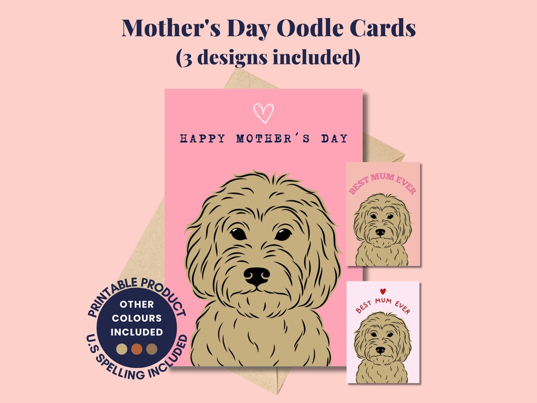 Mother's Day Printable Oodle Card From Dog | Dog Mom Card | Dog Mum ...