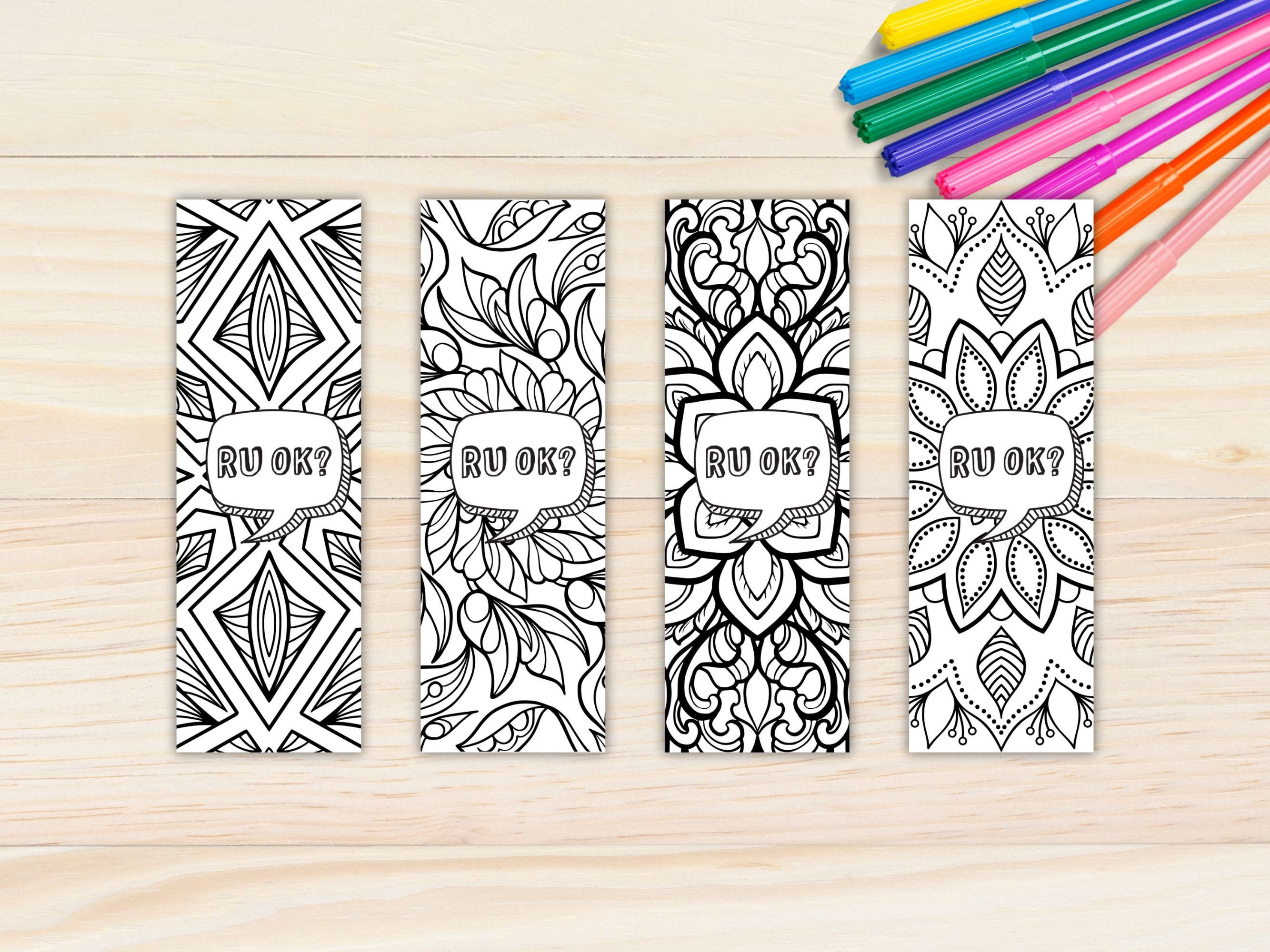 R U OK Day Colouring Bookmarks, RU OK Day Teacher's Resource, Mindful ...