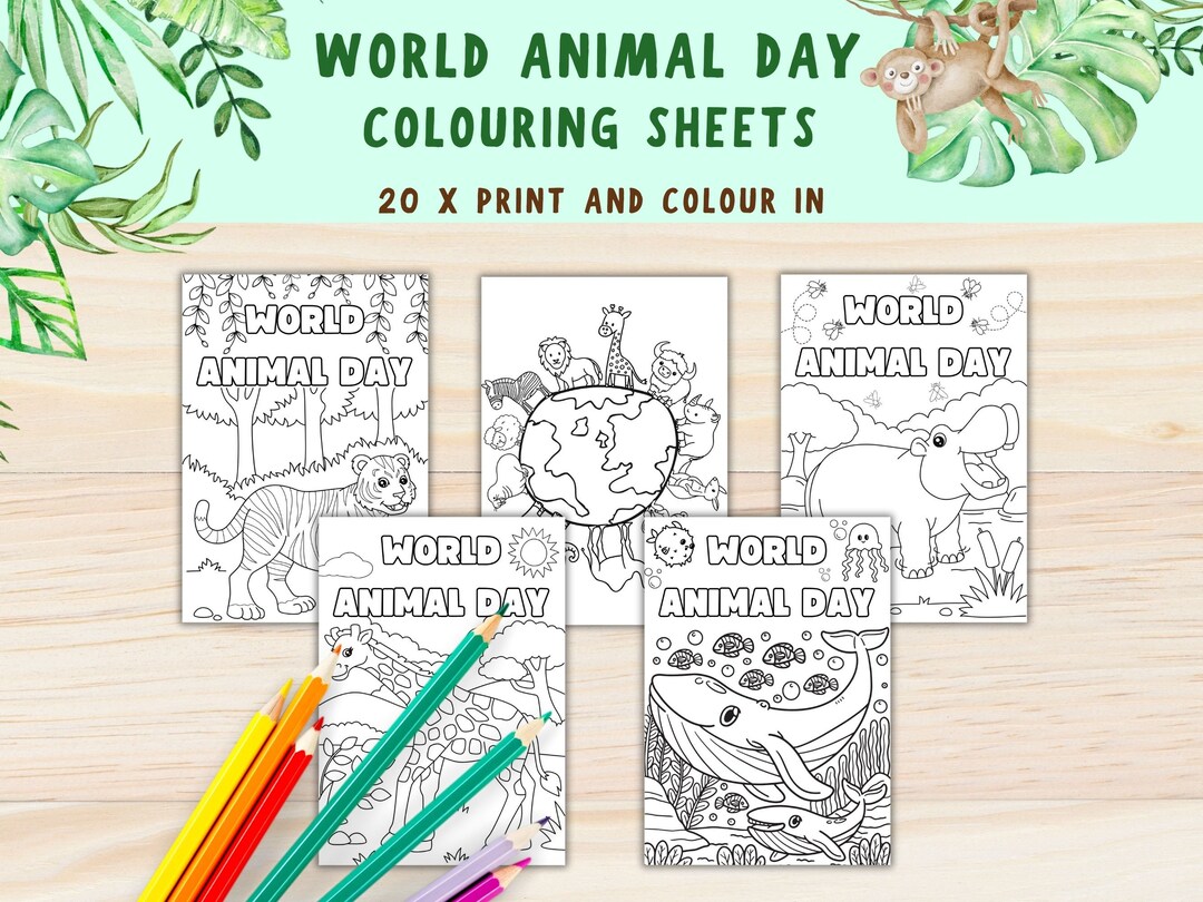 World Animal Day Coloring Sheets, World Animal Day Colouring Sheets ...