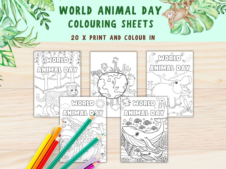 World Animal Day Coloring Sheets, World Animal Day Colouring Sheets ...