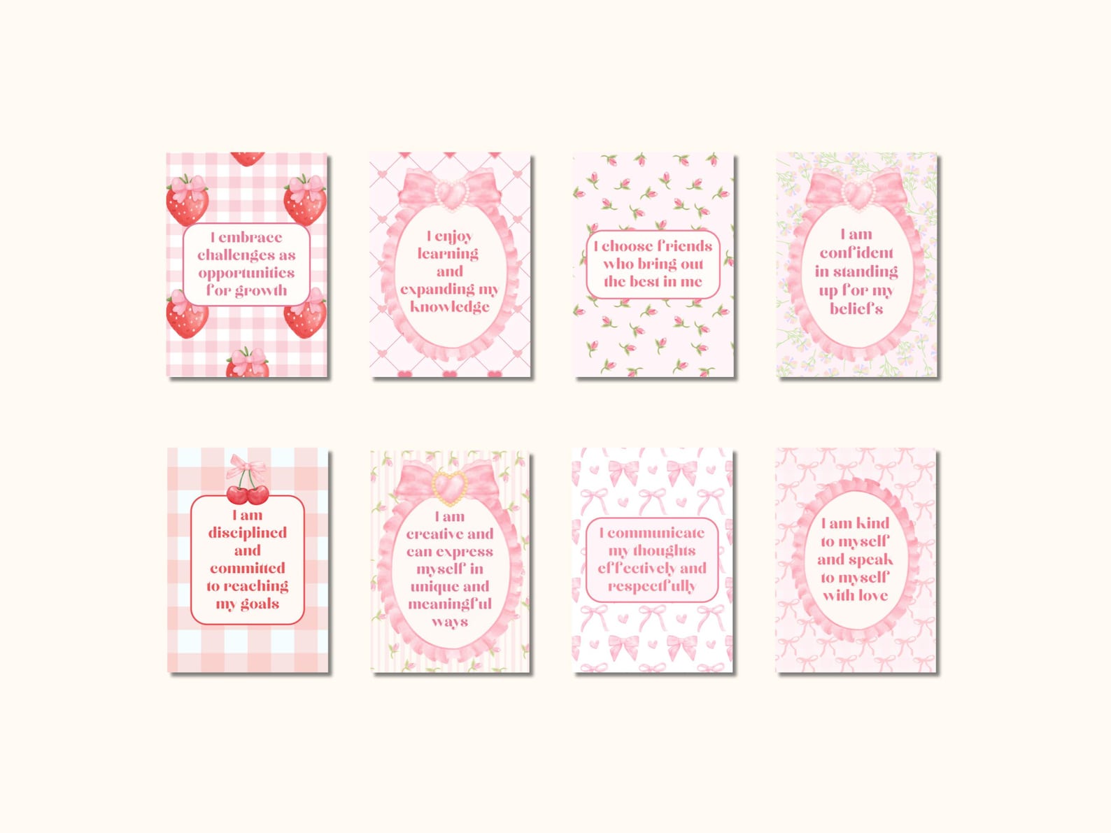 24 Printable Affirmation Cards for Tween/teen Girls | Coquette ...