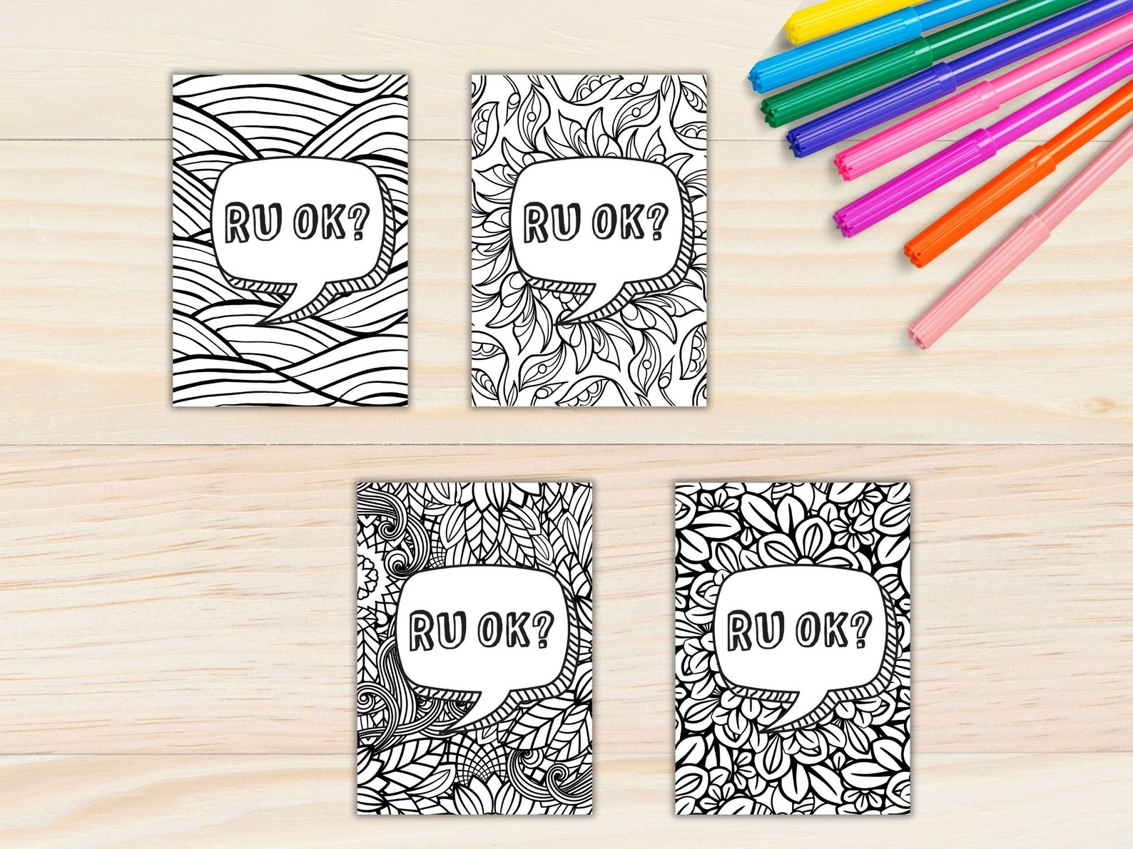 R U OK Day Printable Colouring Sheets | RU OK Day Teacher's School ...