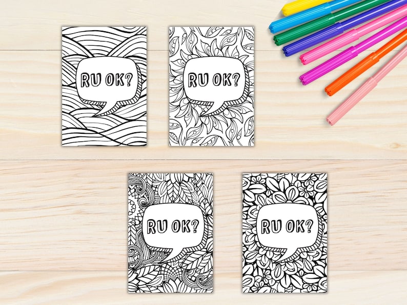 R U OK Day Printable Colouring Sheets | RU OK Day Teacher's School ...