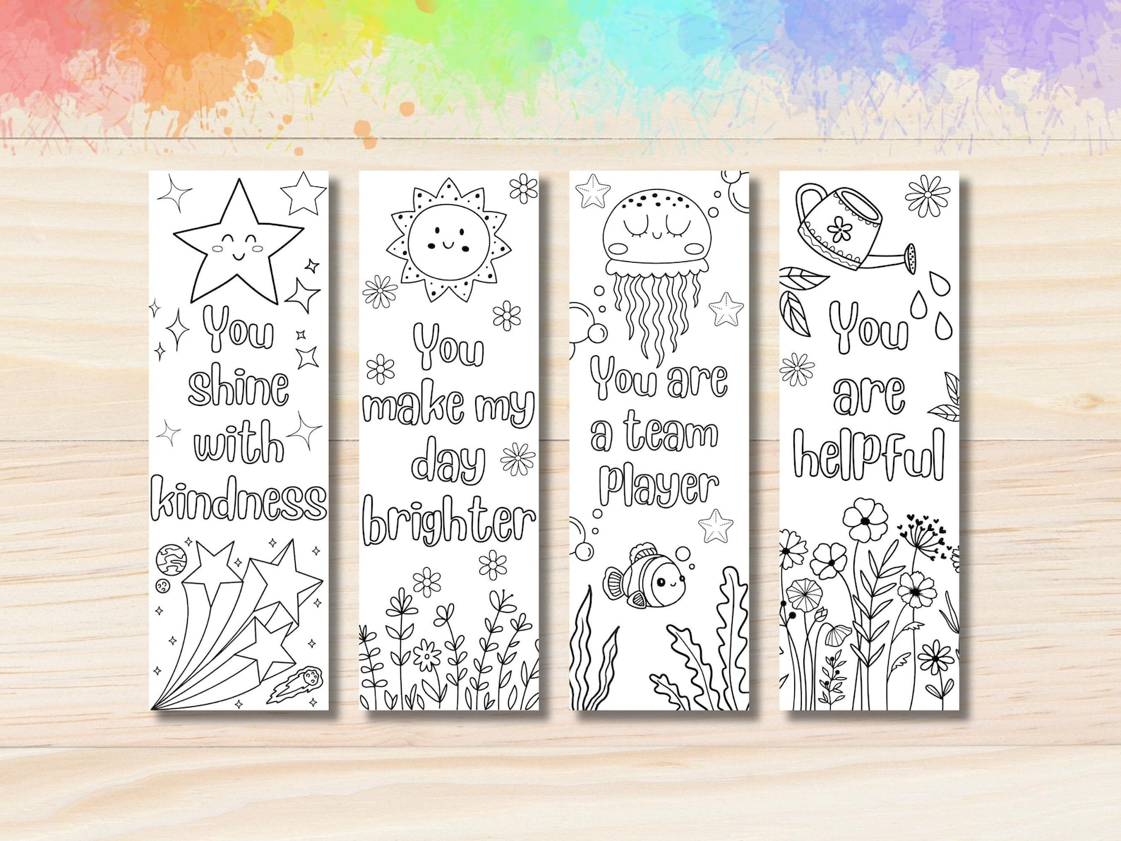 Set of 8 Coloring Positive Affirmation Bookmarks for Kids | Printable ...