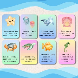 24 Ocean Theme Printable Affirmation Cards for Kids | Digital Download ...