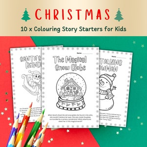 Printable Christmas Colouring Story Starters for Kids Christmas Writing ...