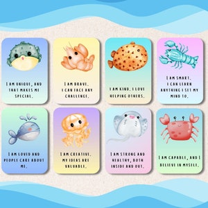 24 Ocean Theme Printable Affirmation Cards for Kids | Digital Download ...