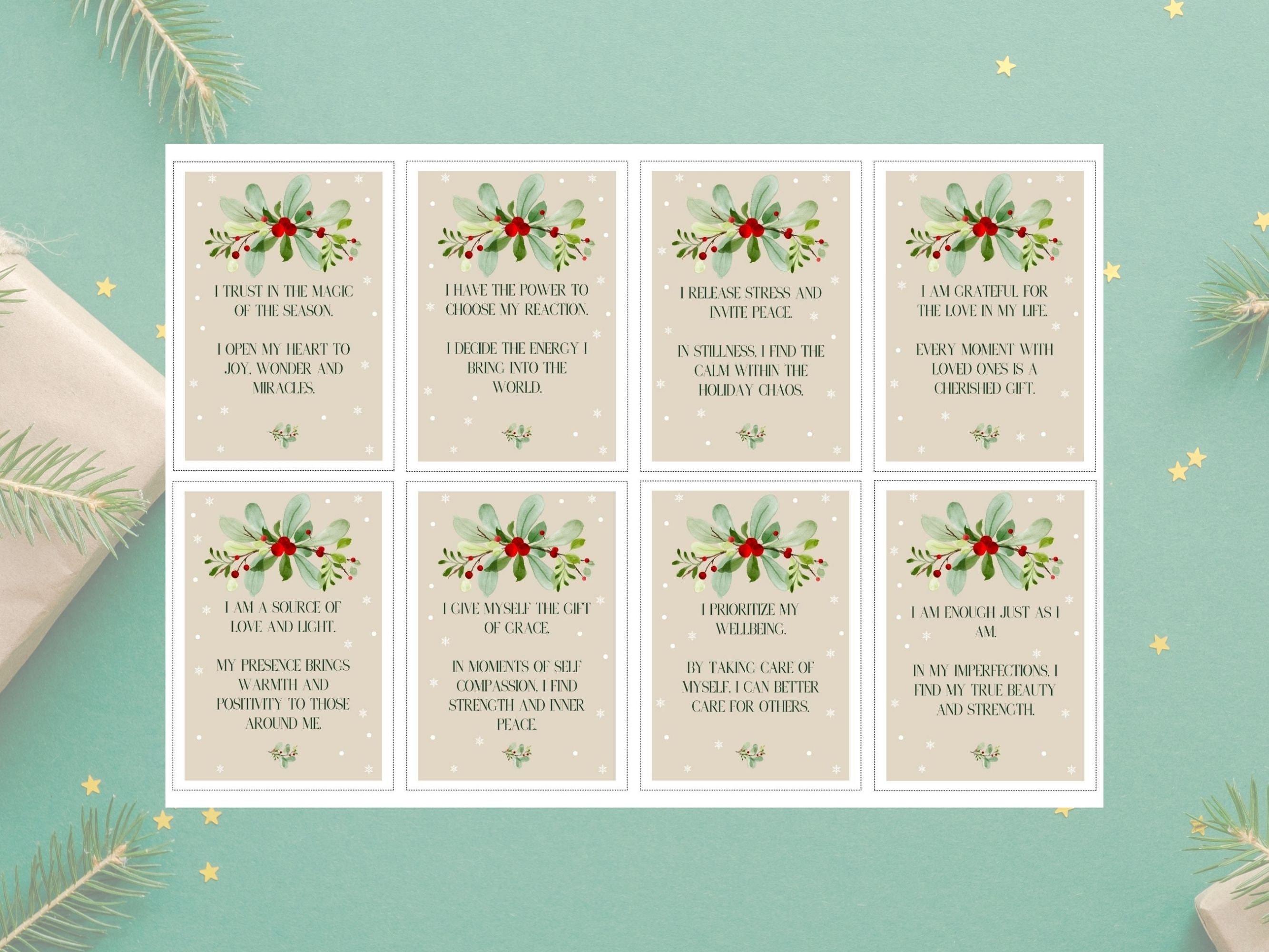 31 Printable Christmas Affirmation Cards | Holiday Affirmations ...