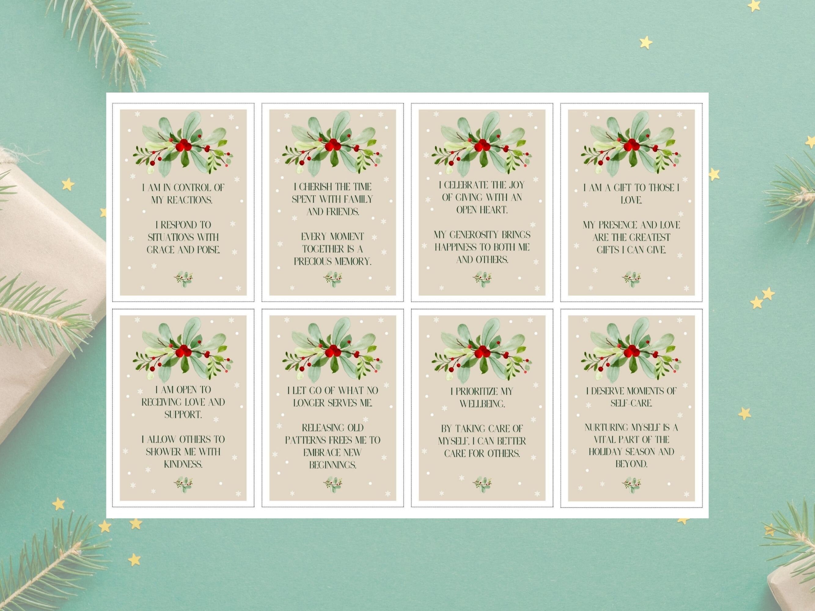 31 Printable Christmas Affirmation Cards | Holiday Affirmations ...