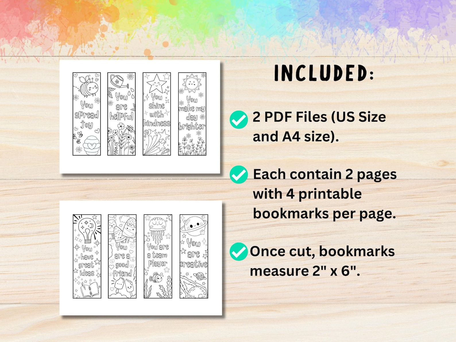 Set of 8 Coloring Positive Affirmation Bookmarks for Kids | Printable ...