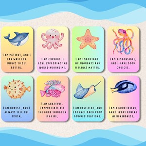 24 Ocean Theme Printable Affirmation Cards for Kids | Digital Download ...