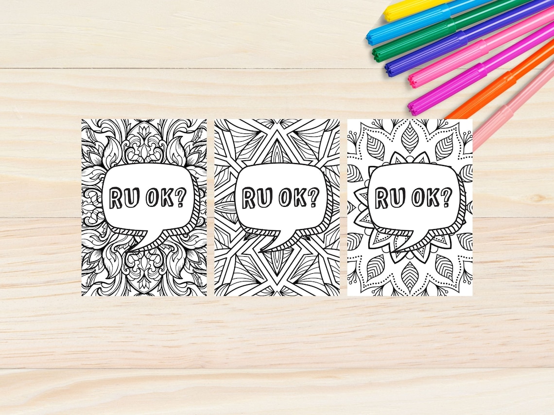 R U OK Day Printable Colouring Sheets | RU OK Day Teacher's School ...