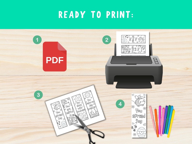 Set of 8 Coloring Positive Affirmation Bookmarks for Kids | Printable ...