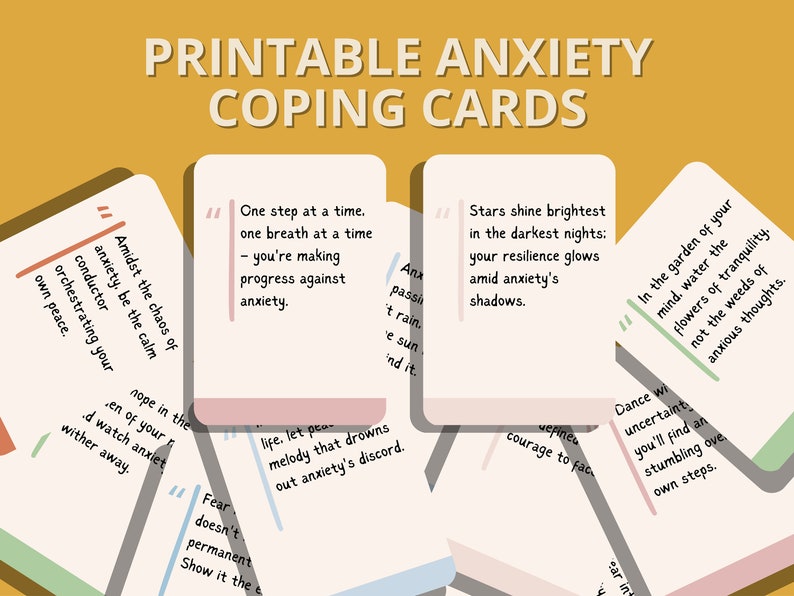 30 Printable Anxiety Relief or Coping Cards Mental Health Affirmation ...