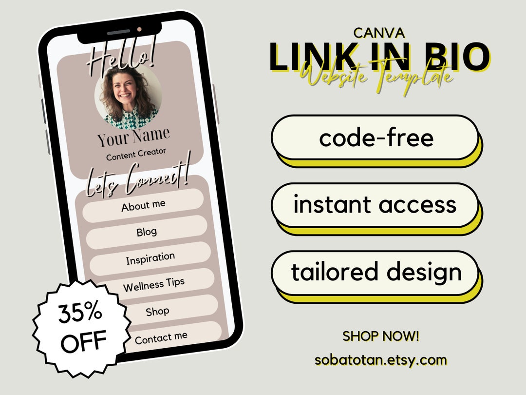 Editable Instagram Link-in-bio Canva Template Digital - Etsy