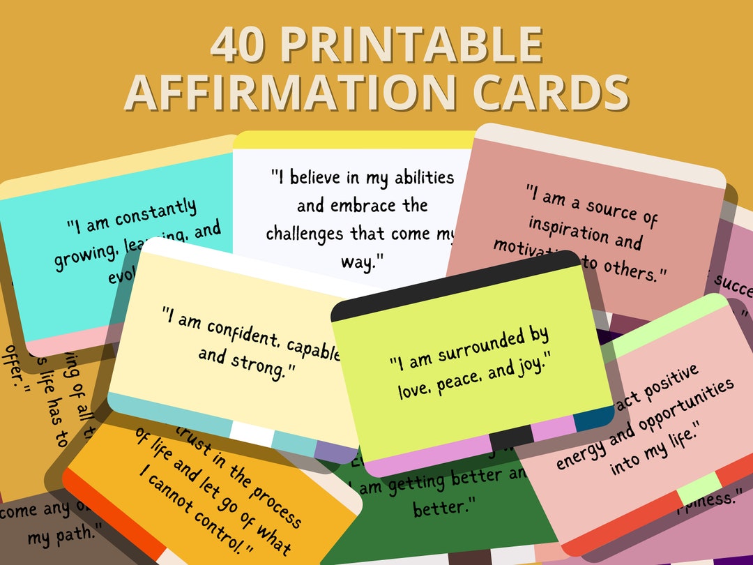 Printable Affirmation Flashcards Positive Quotes Flashcards Printable ...