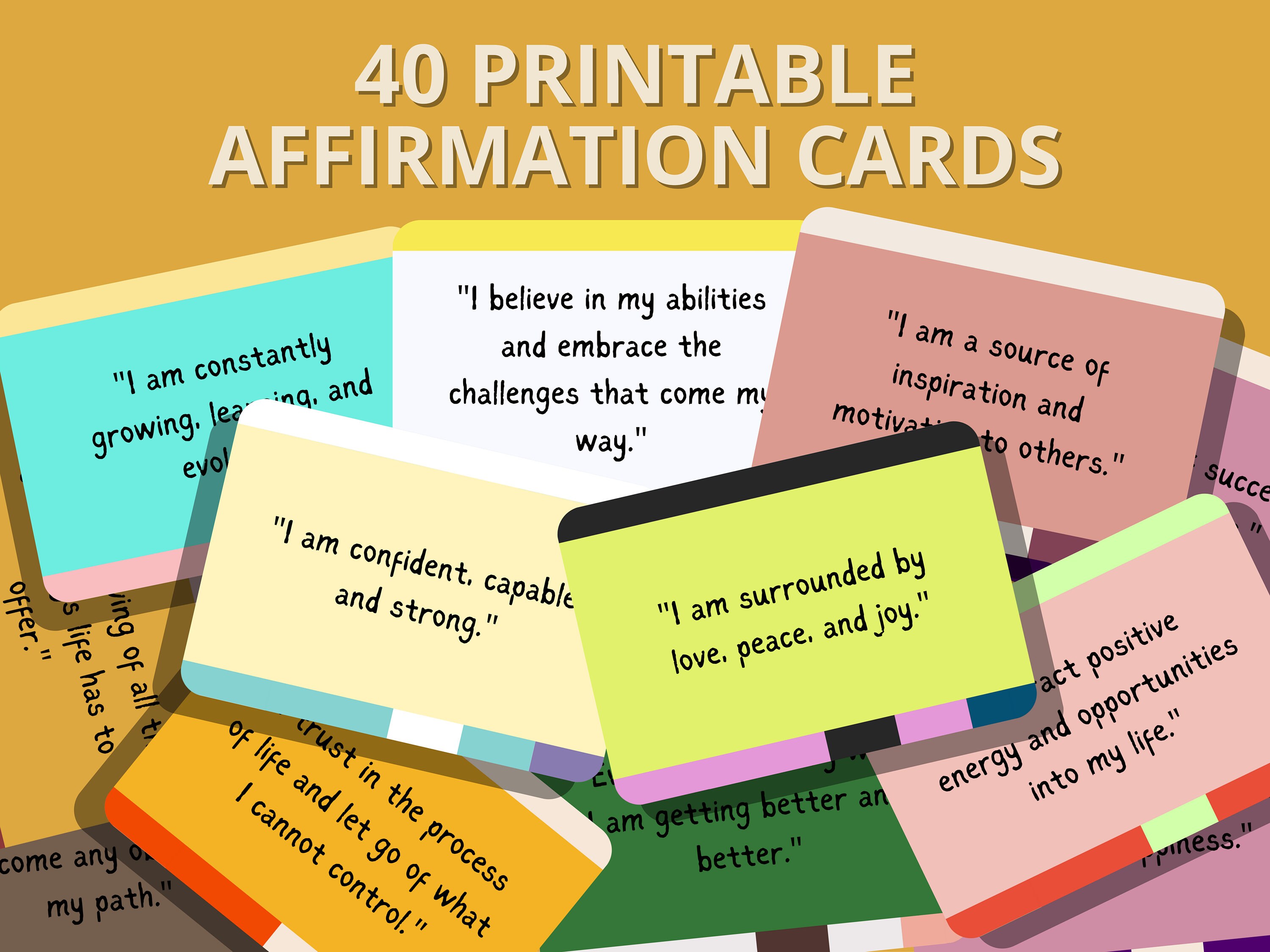 Printable Affirmation Flashcards Positive Quotes Flashcards Printable ...