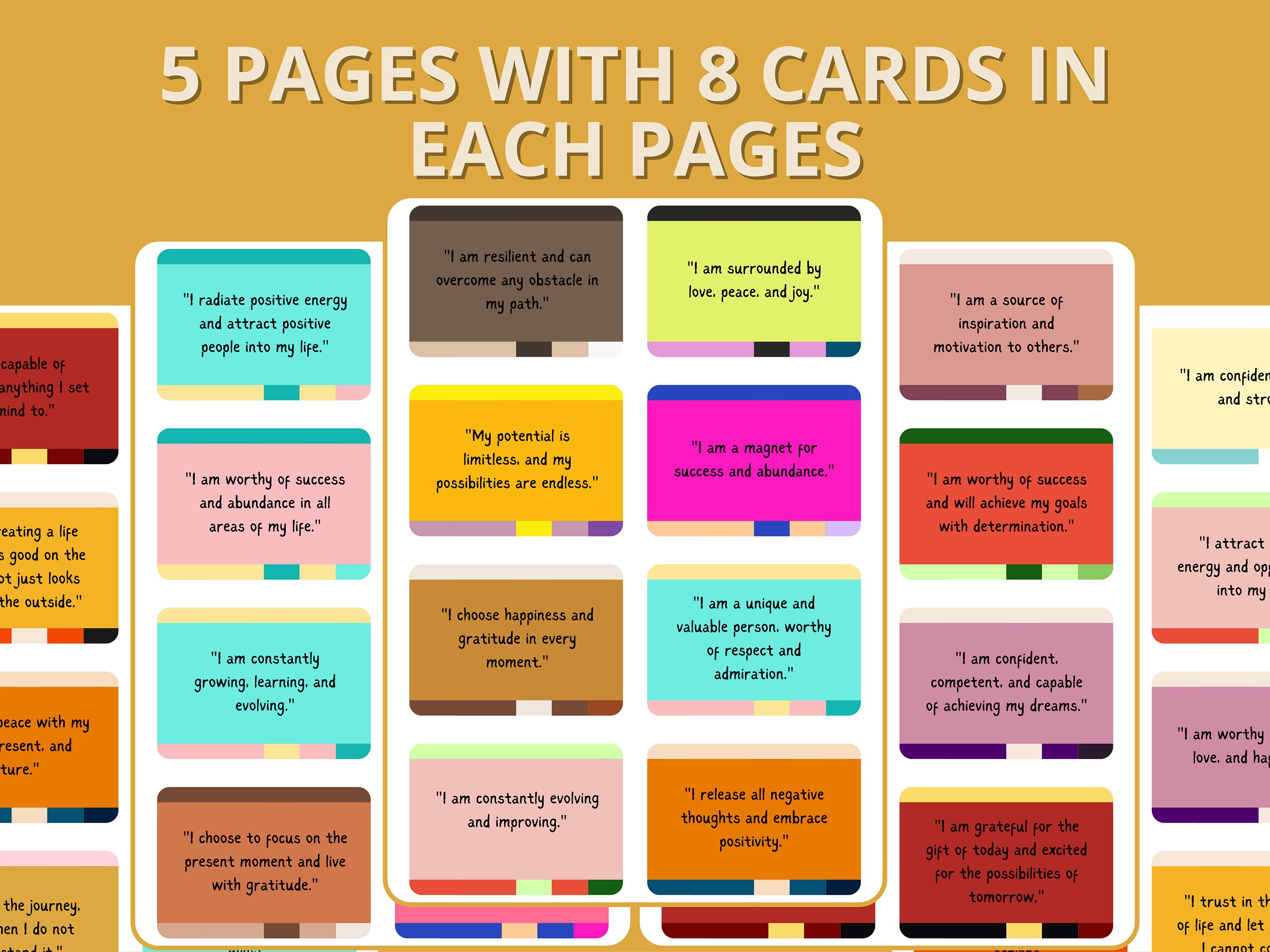 Printable Affirmation Flashcards Positive Quotes Flashcards Printable ...