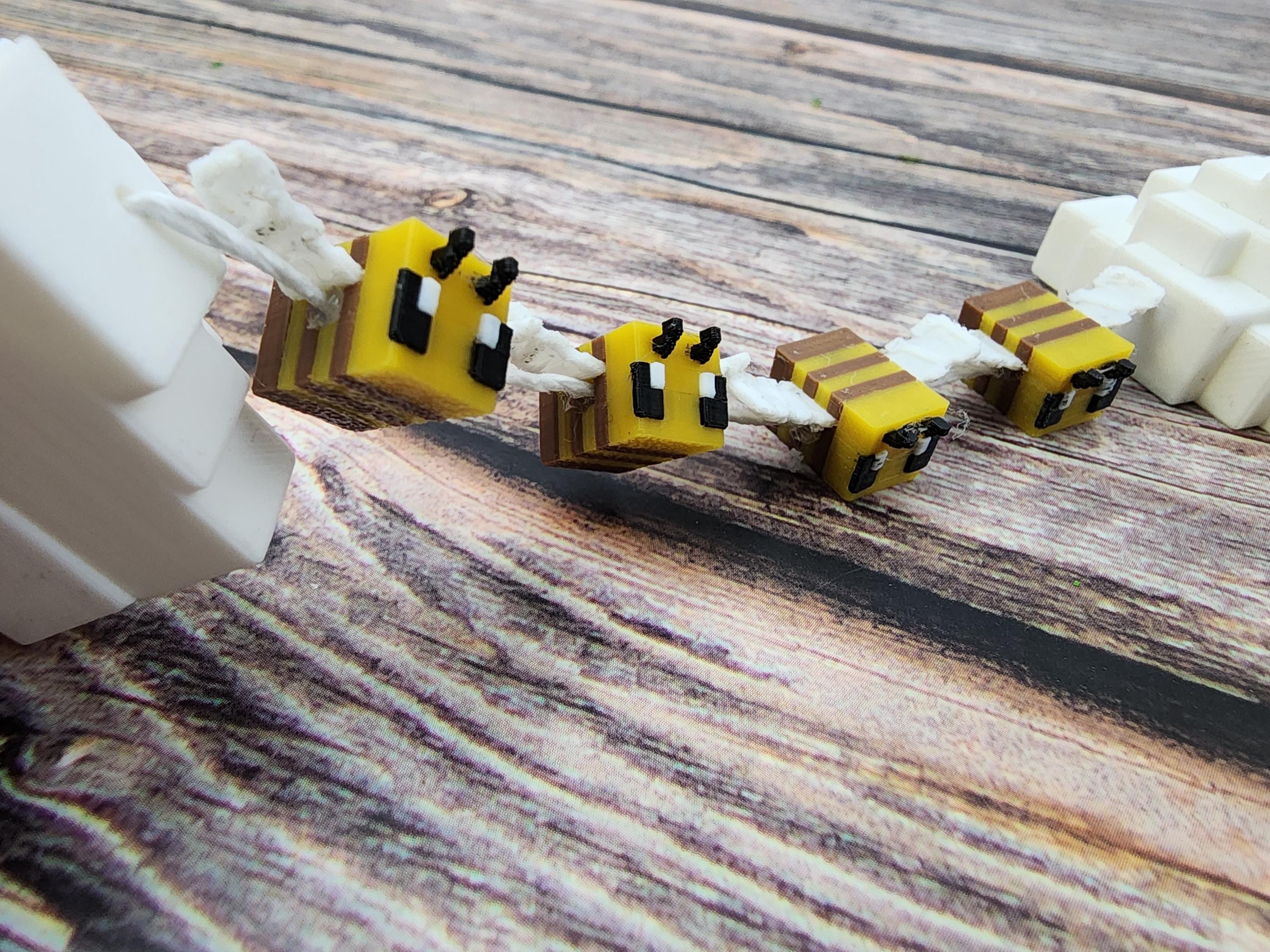 Pixelated Bee and Cloud Jumping Spider Bridge, Gamer Spider Rope ...
