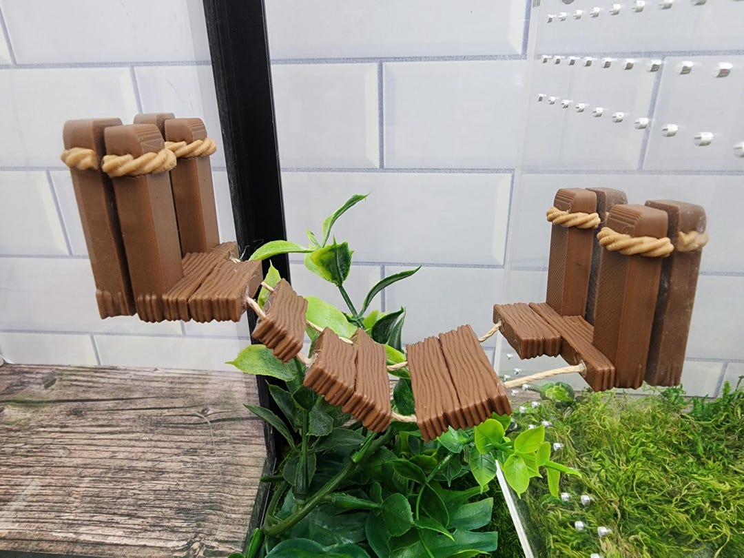 Wooden Plank Jumping Spider Log Bridge, Cottagecore Decor, Spider Rope ...