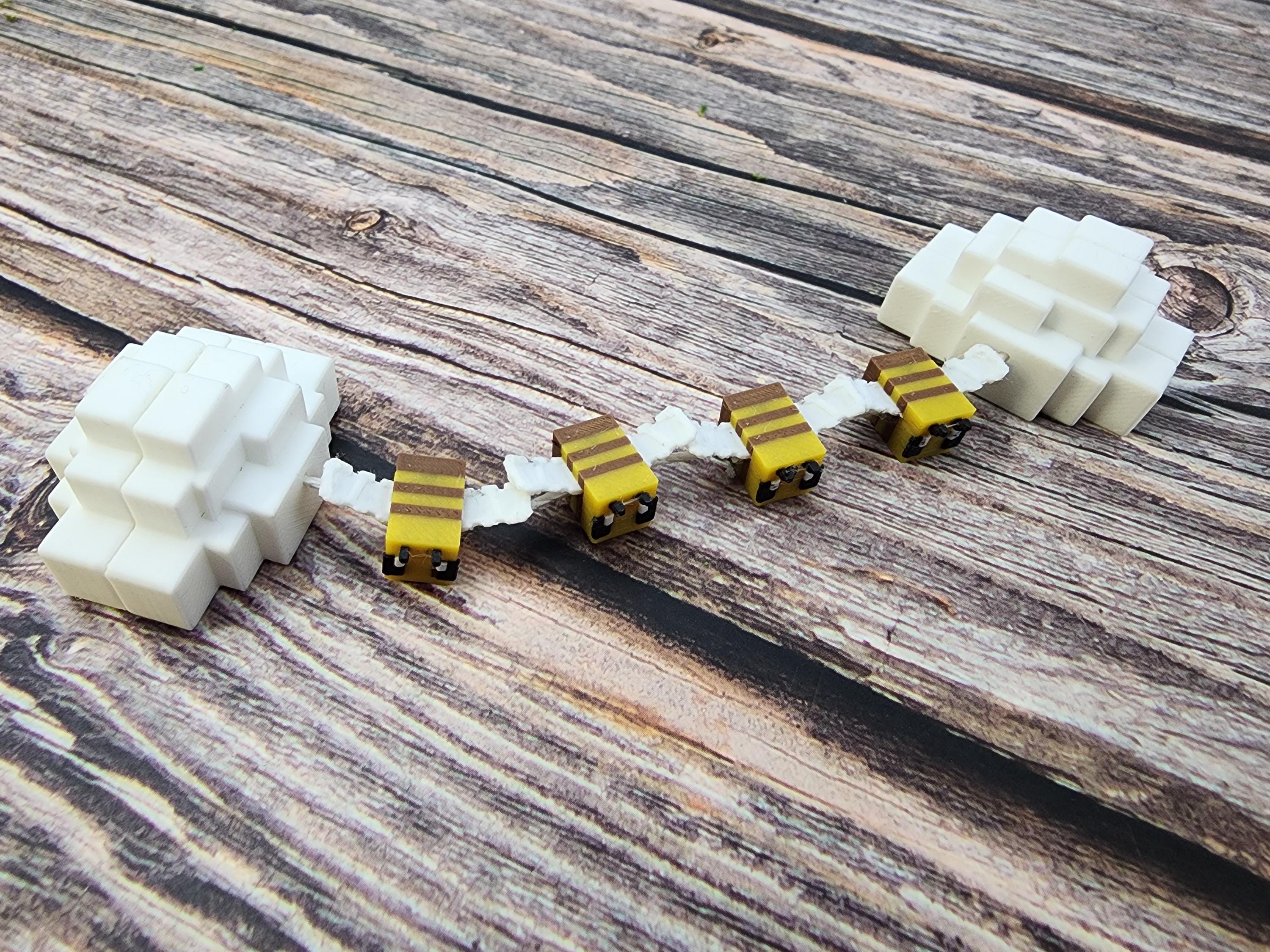 Pixelated Bee and Cloud Jumping Spider Bridge, Gamer Spider Rope ...