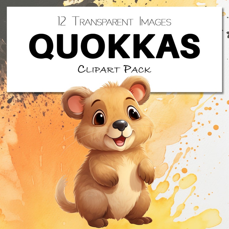 Cute Quokka Clipart, Baby Animal Clipart, Commercial Use, Transparent ...