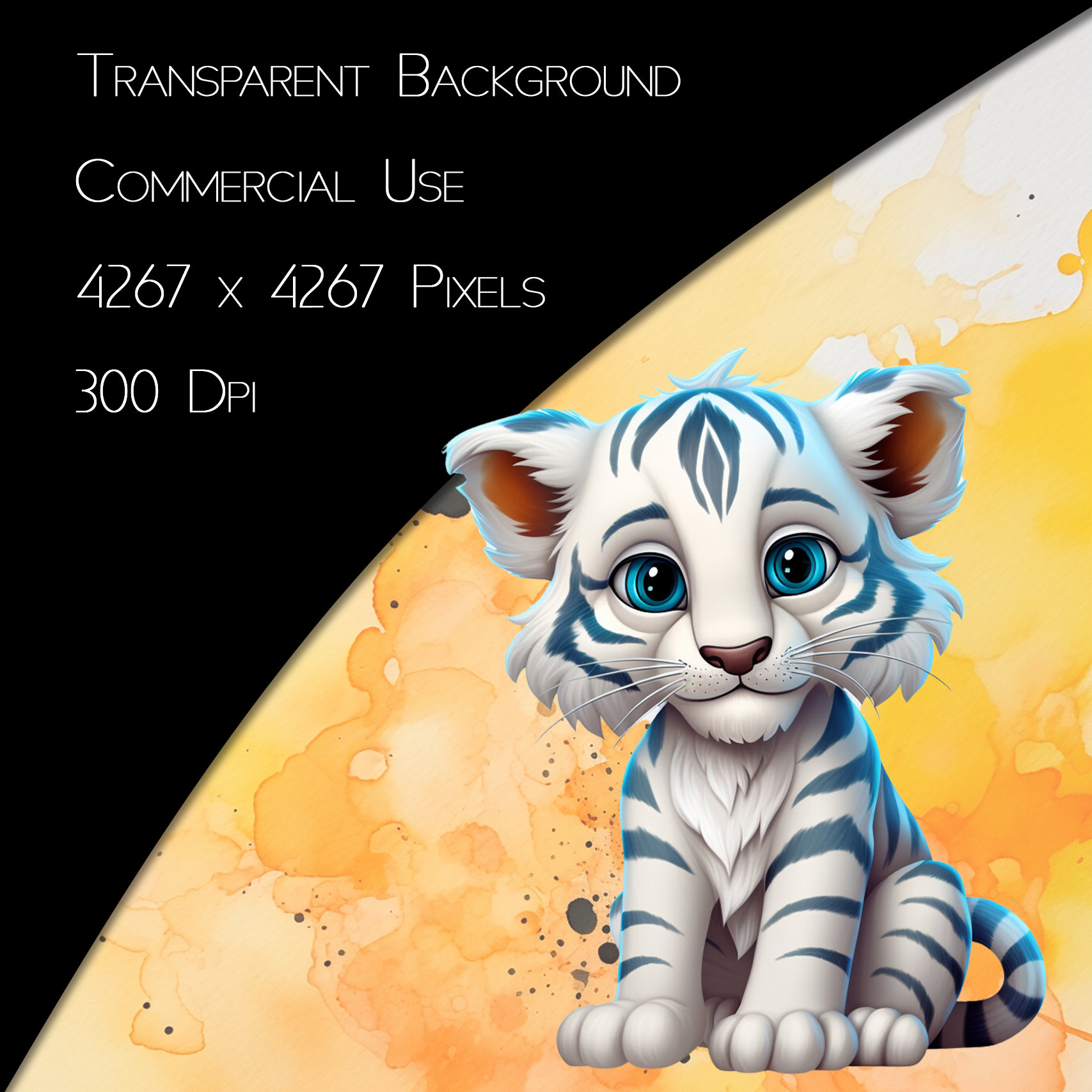 Cute Tiger Clipart Baby Animal Clipart Commercial Use - Etsy