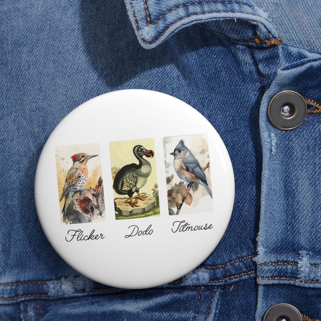 Anti Maga Bird Pin Buttons, Flicker Dodo Titmouse Subtle Fck Trump Pin ...